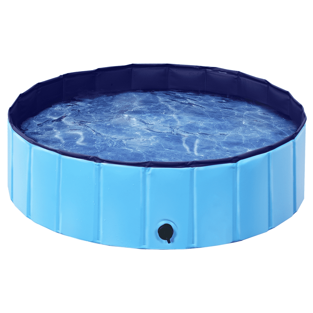 Topeakmart Foldable PVC Pet Swimming Pool Dogs/Cats/Kids Bath Tub, Blue ...
