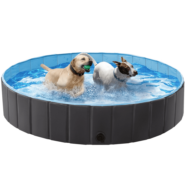 Topeakmart Foldable Pet Swimming Pool PVC Water Pond for Dogs Cats Kids Black XL 55 Walmart