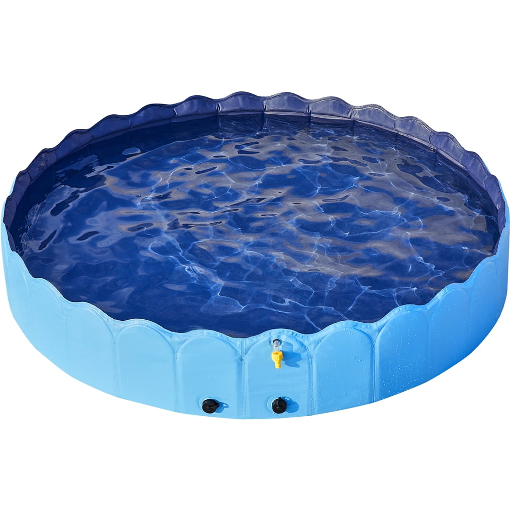 Topeakmart Hard Large Round Pet Swimming Pool with Built-in Sprinkler ...