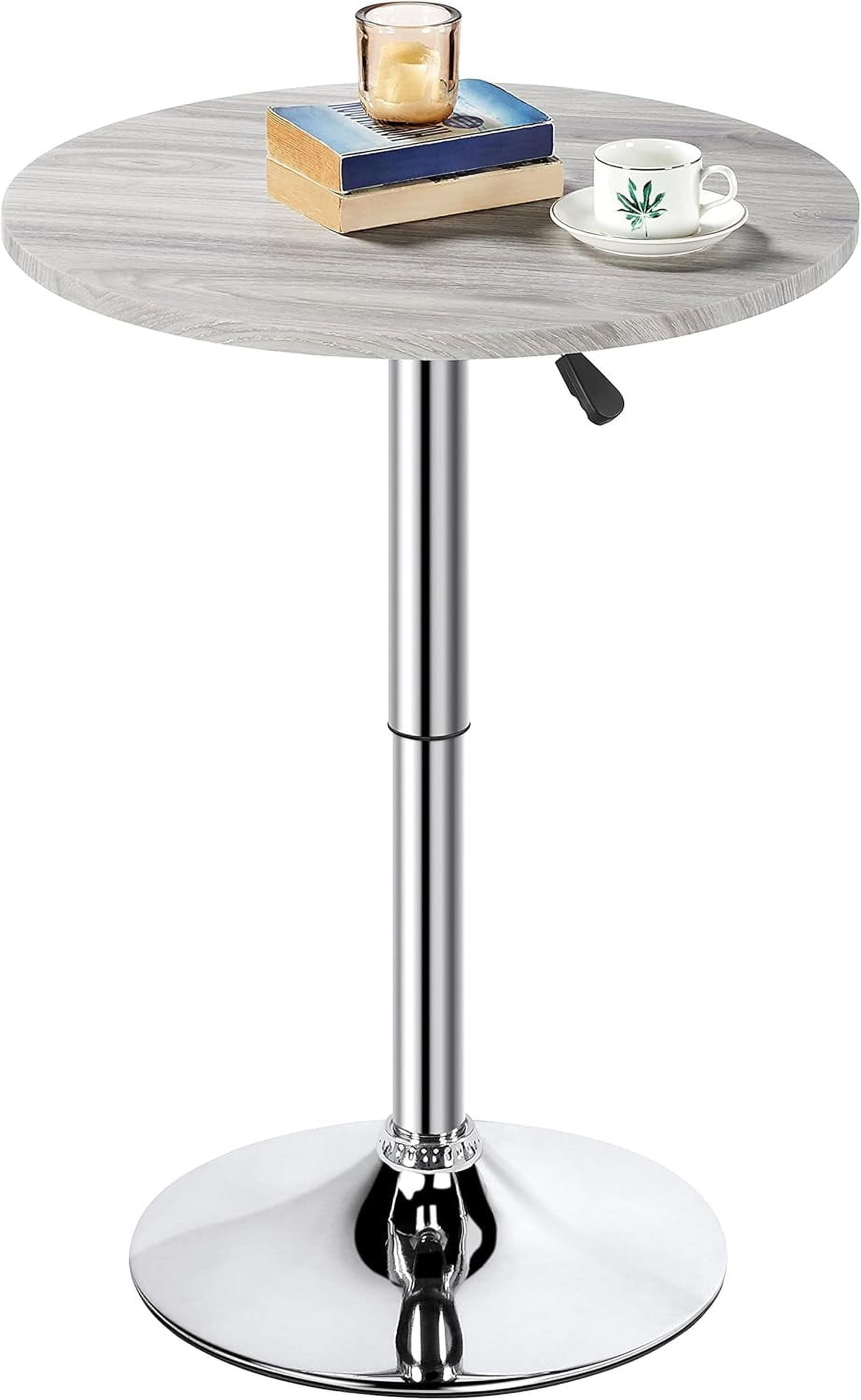 Topeakmart Height Adjustable Round Pub Table Counter Bar Height MDF Top ...