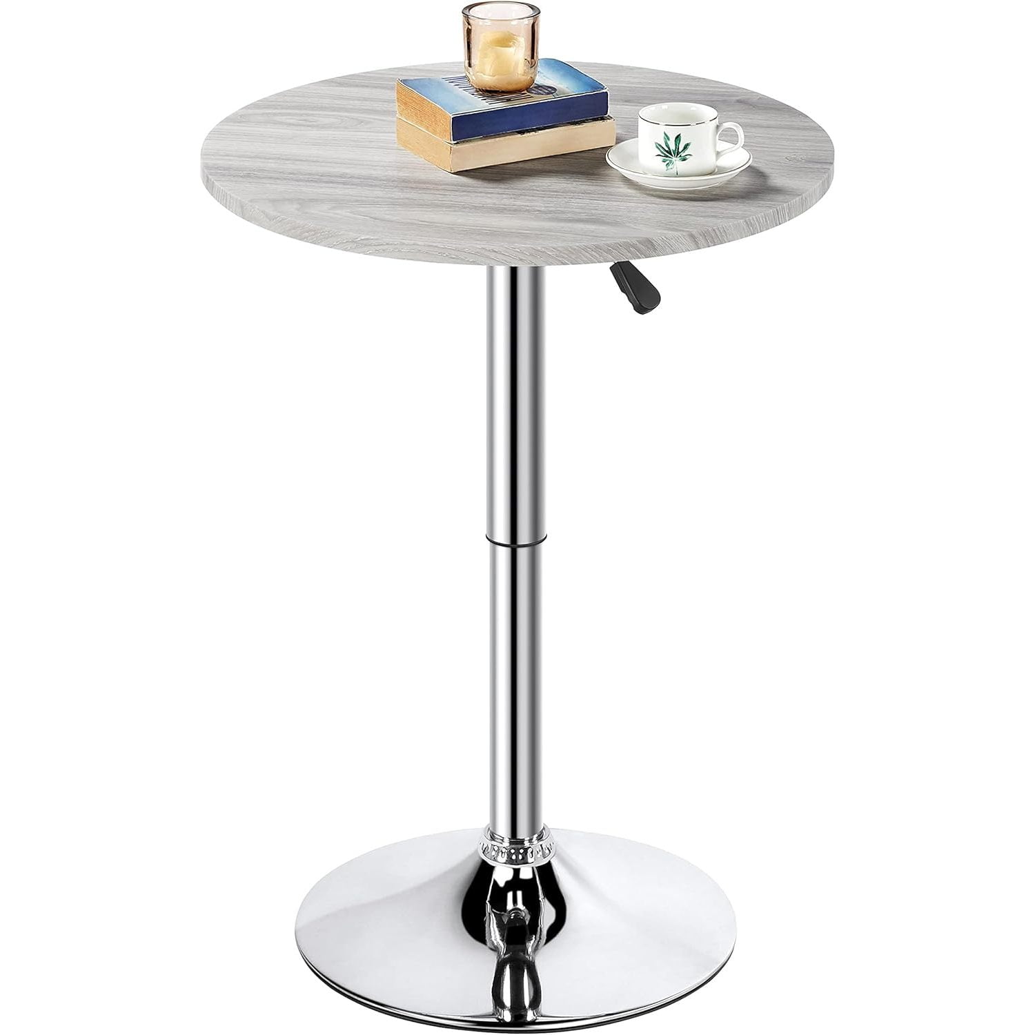 Topeakmart Height Adjustable Round Pub Table Counter Bar Height MDF Top ...