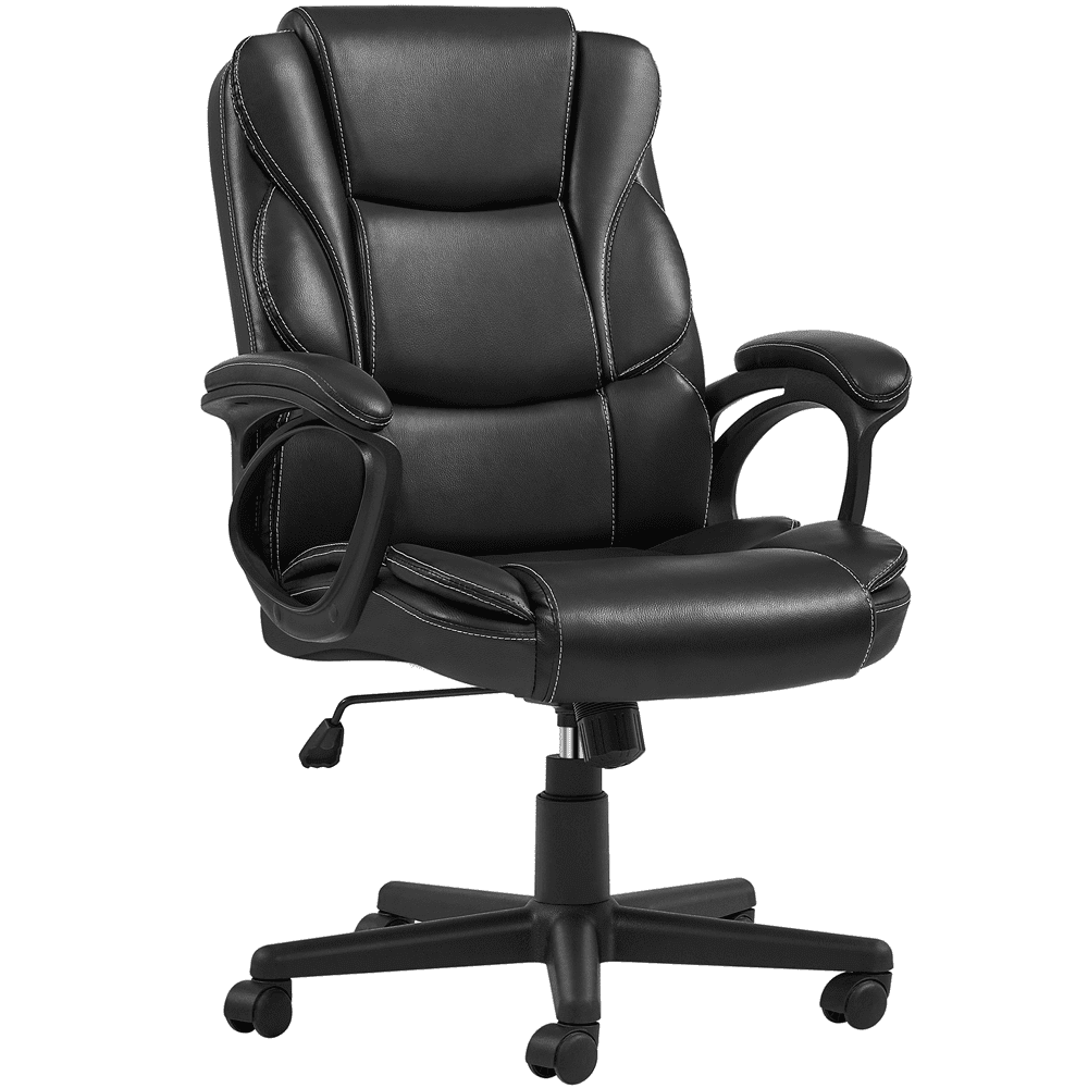 Topeakmart PU Leather Executive Office Chair, High Back with Lumbar ...