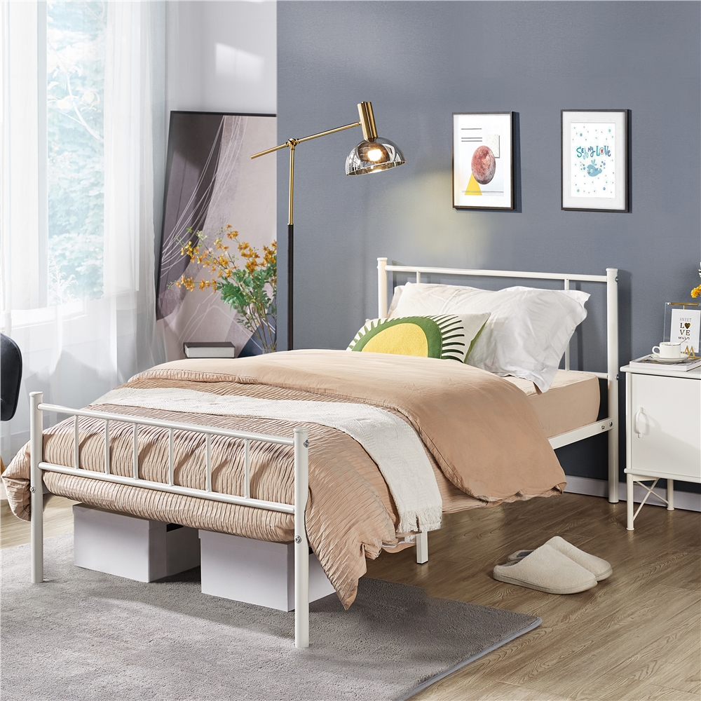 Slatted Panel Bed, White - Walmart.com