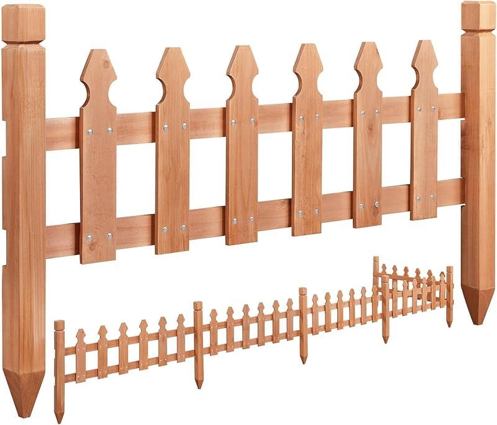 Topeakmart Wood Garden Fence Decorative Fence Patio Flower Garden ...