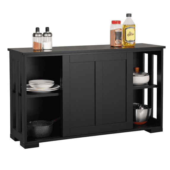 Topeakmart Wooden Kitchen Sideboard Buffet Storage Cabinet with Sliding ...