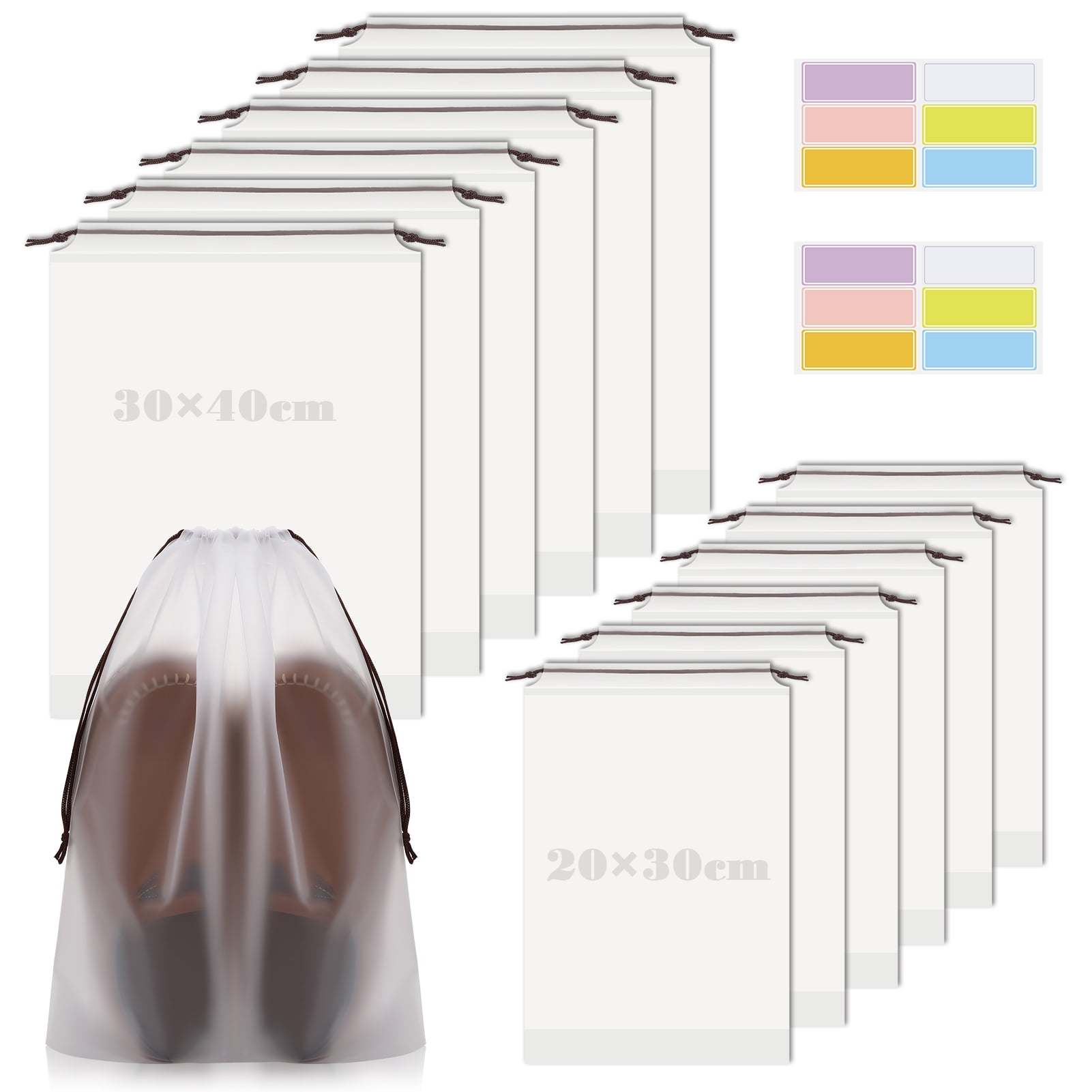 Topekada 12 Pack Shoe Bags for Travel, 15.7" x 11.8" and 7.8" x 11.8 ...