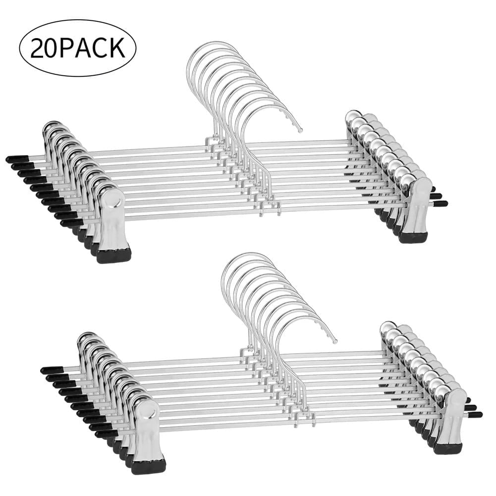 Springcorner Non-Slip 20 Pack Stainless Steel 9-11Inch Pants Hangers ...