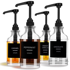 Vorkoi Clear Syrup Dispenser, Plastic Honey Pourer, 8 Oz Glass Bottle ...