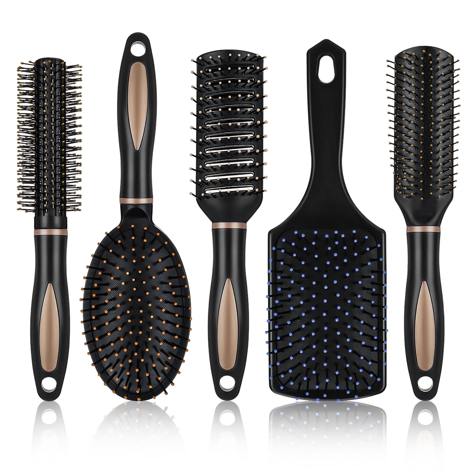 Topekada Paddle Hair Brush Comb Set, Anti Static Detangling and Styling ...
