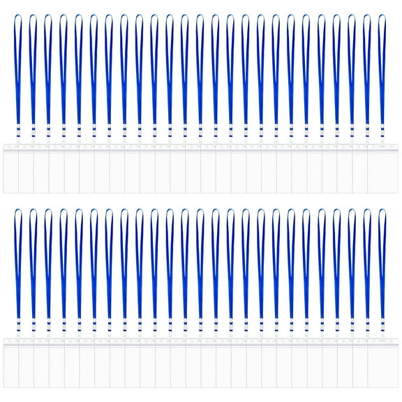 5 Pack Horizontal ID Badge Holders, Clear Plastic Card Protector ...