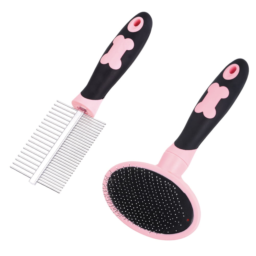 Topekada Pet Grooming Brush & Comb Set, For Detangling Matted Fur ...