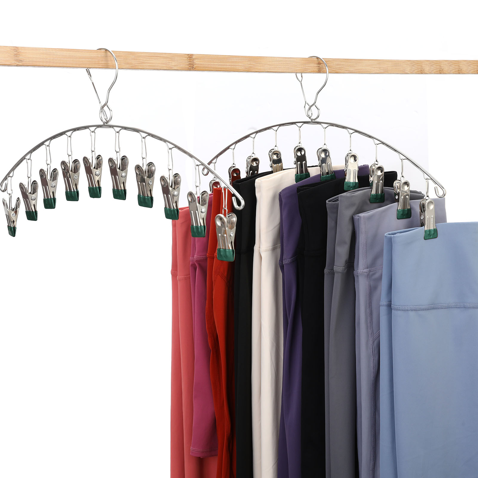 10Pc Cascading Metal Closet Hangers Space Saving Organizer Vertical and ...