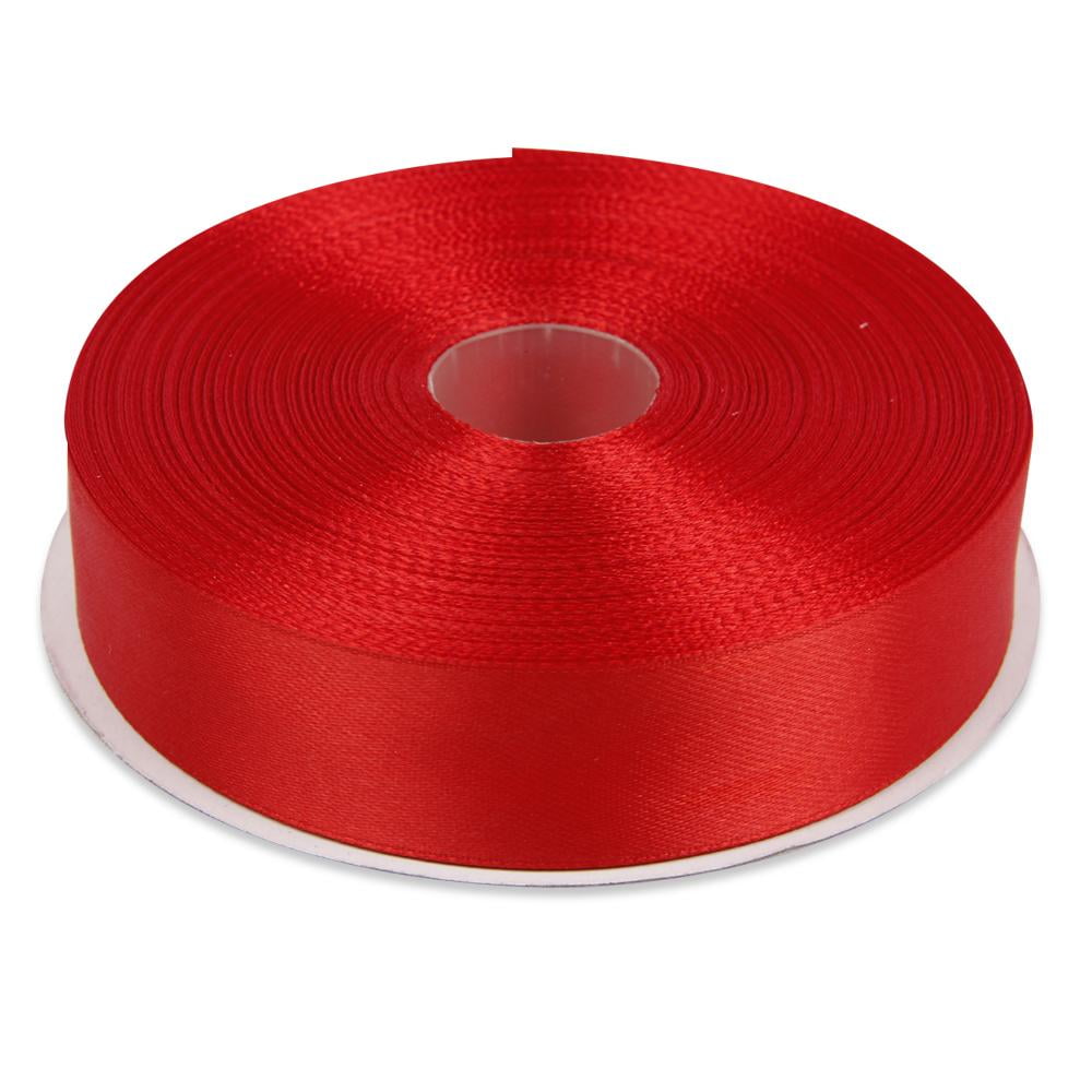 Topenca 1 Inch x 50 Yard Red Satin Ribbon Roll, Double Face, 100% ...