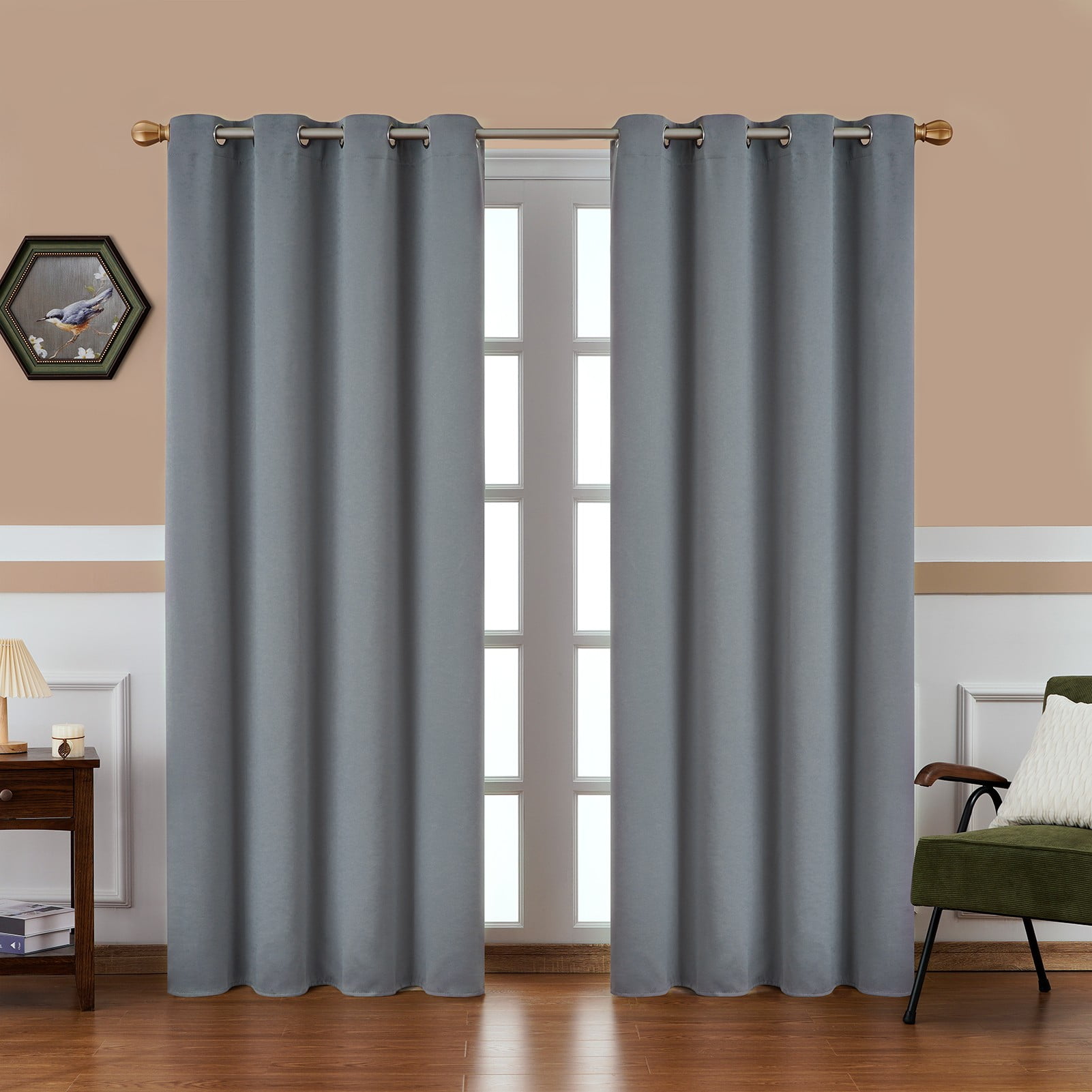 Topfinel 100% Blackout Curtains 63 inch Long for Bedroom Living Room ...