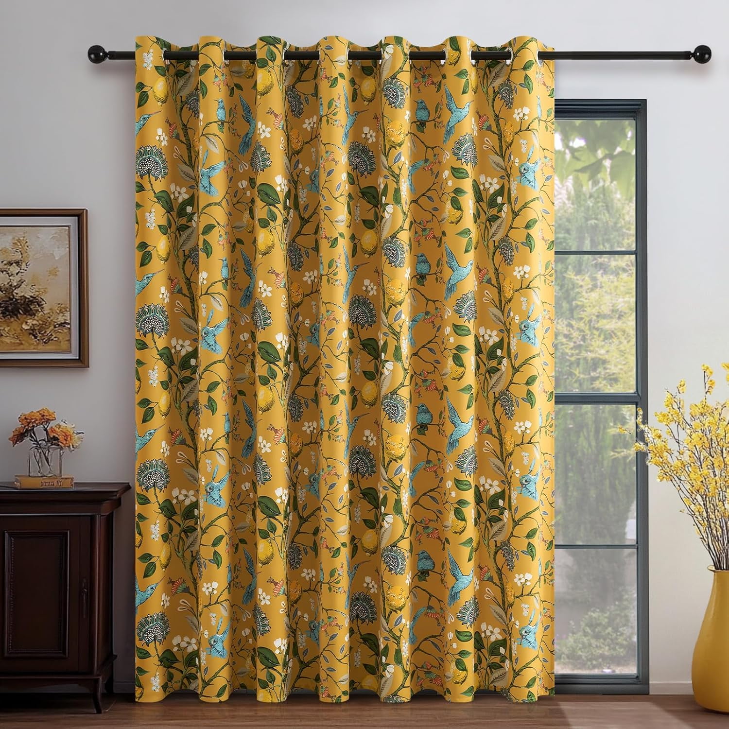 Topfinel Floral Two Pages Curtains 84 Inches Long Drapes,Vintage French ...