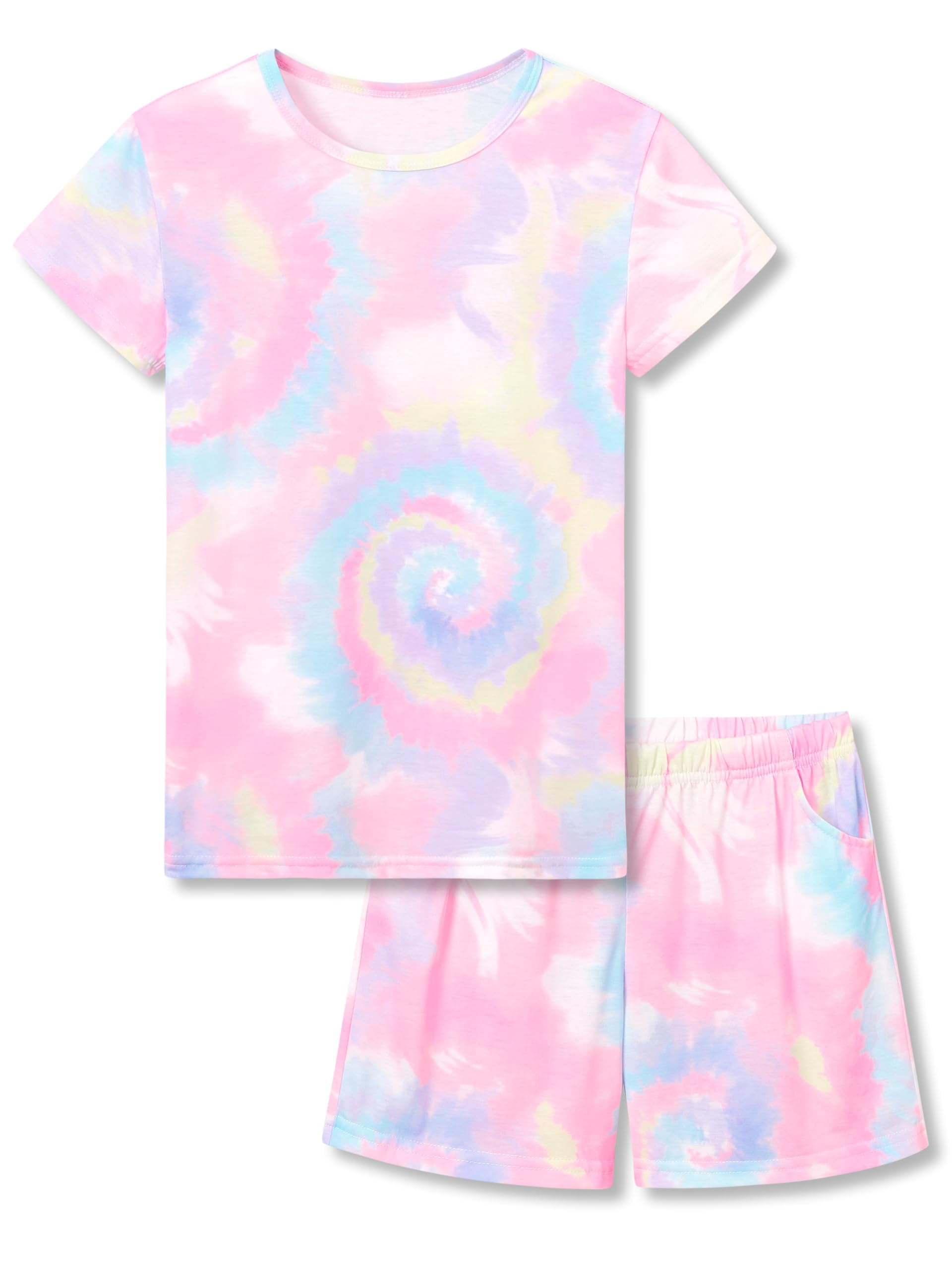 Topgal Comfy Sleepover Swirl Tie Dye Pajamas Set for Girls Nightwear ...