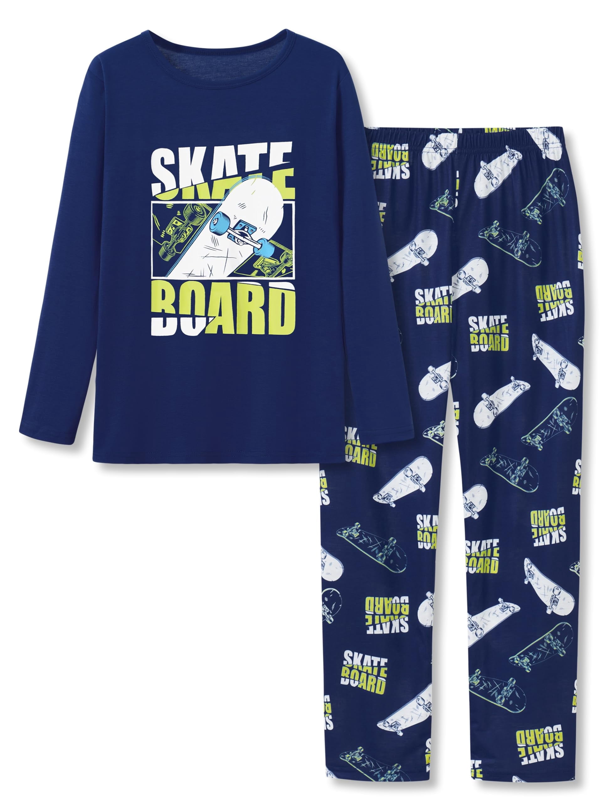 Topgal Cool Boys Pajamas Comfy Navy Long Sleeve Graphic Top & Pant ...