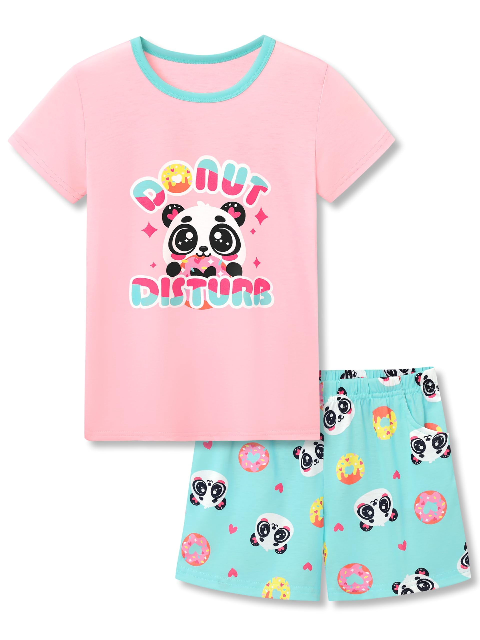 Topgal Cute Panda Pajamas for Girls Donut Pjs Big Little Kids Pink ...