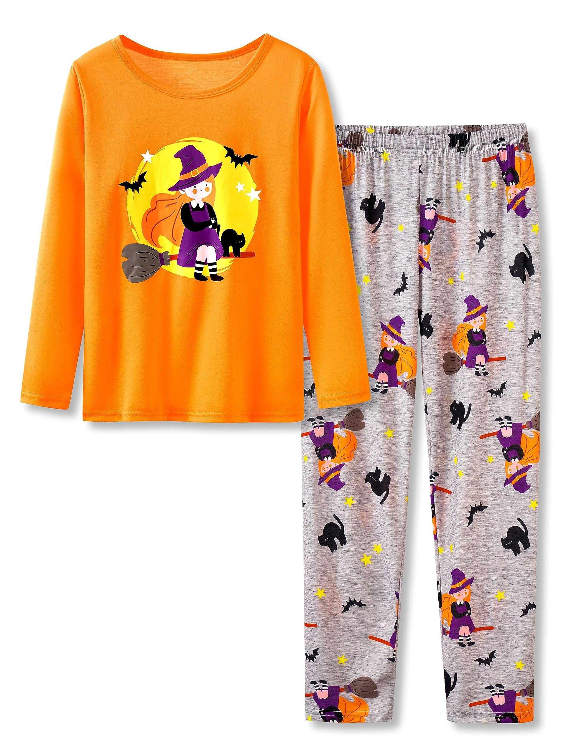Topgal Little & Big Girls Long Sleeves & Pants Tie Dye Halloween Witch ...