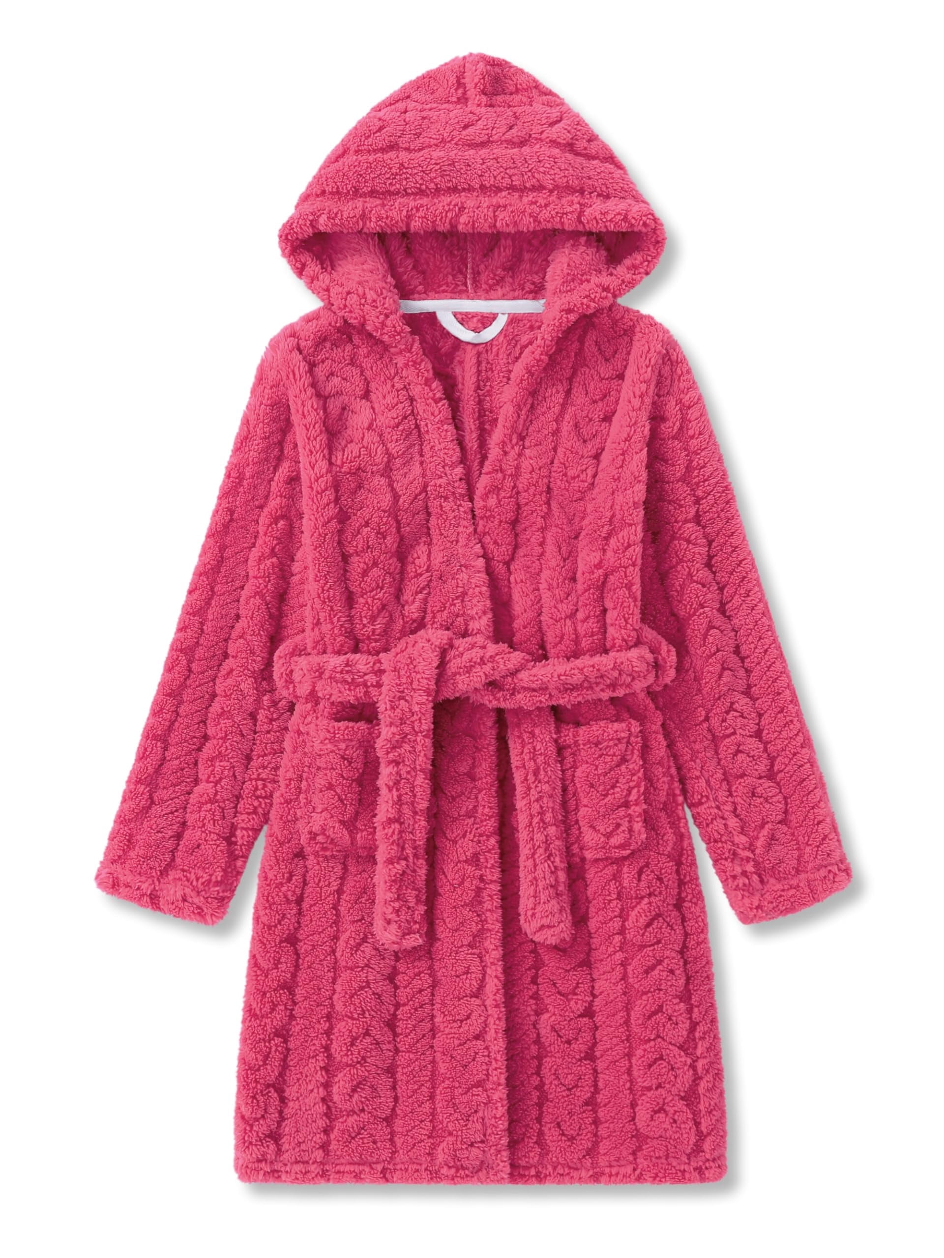 Topgal Lovely Ruby Red Hooded BathRobe for Girls Warm Fuzzy Flannel ...