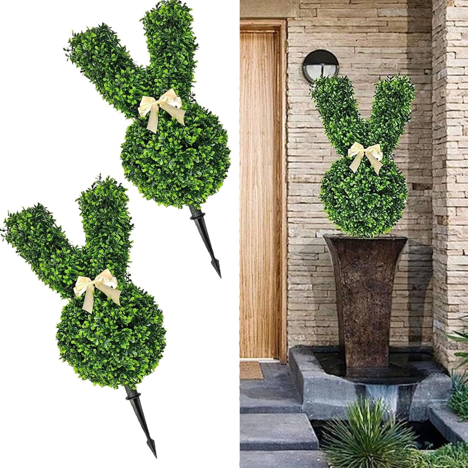 Topiary Bunny - Bunny Topiary Outdoor Set, Artificial Bunny-Shaped ...