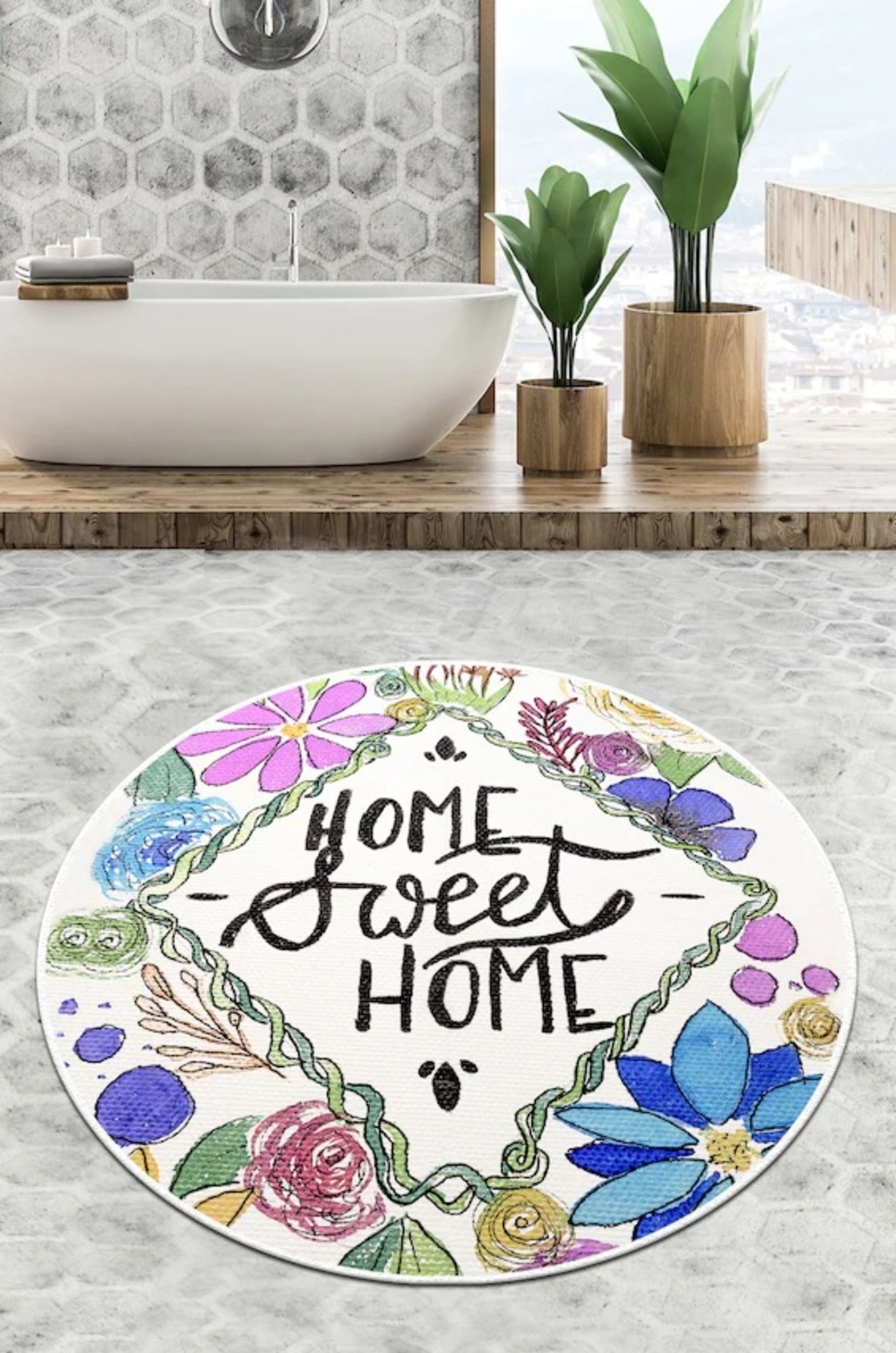 Topiary Decoratif Round Bath Rug Area Rug Round Rug - Walmart.com