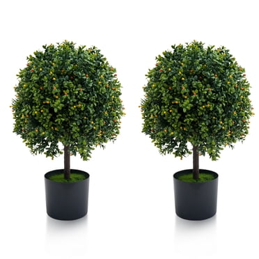 3FT Boxwood Outdoor Topiary Set of 2 Fake Plant Topiary Trees ...