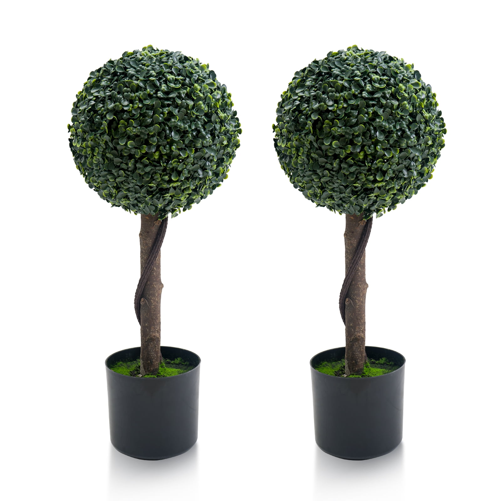 Topiary Trees Artificial Outdoor Set of 2, Milan Grass Ball Topiary ...