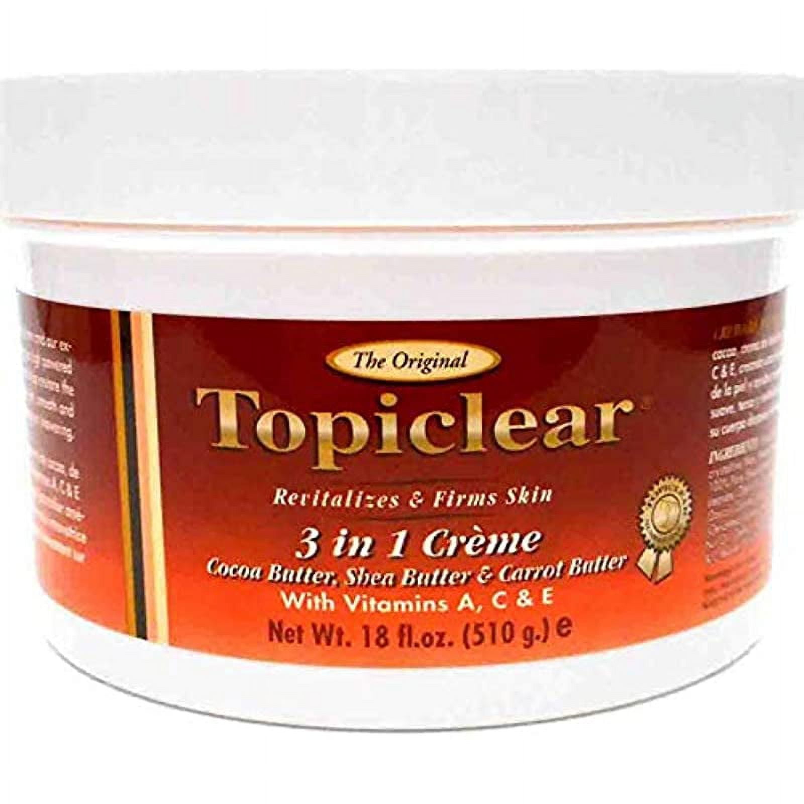 Topiclear Skin Cream, 3 in 1 Cocoa, Shea, Carrot Butter, Even Tone, 18 ...