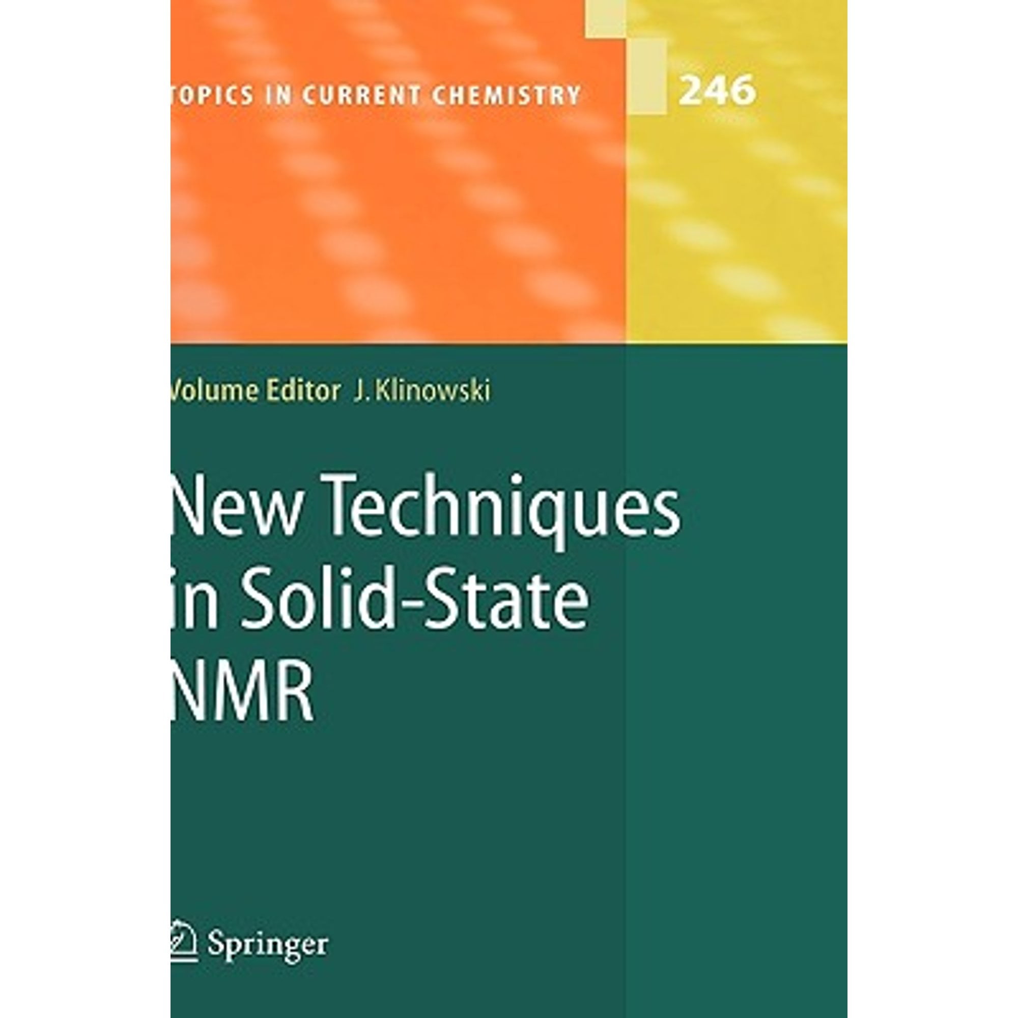 Pre-Owned Topics in Current Chemistry: New Techniques in Solid-State NMR (Hardcover) - Walmart.com