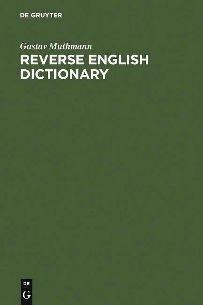 Topics In English Linguistics Reverse English Dictionary Hardcover