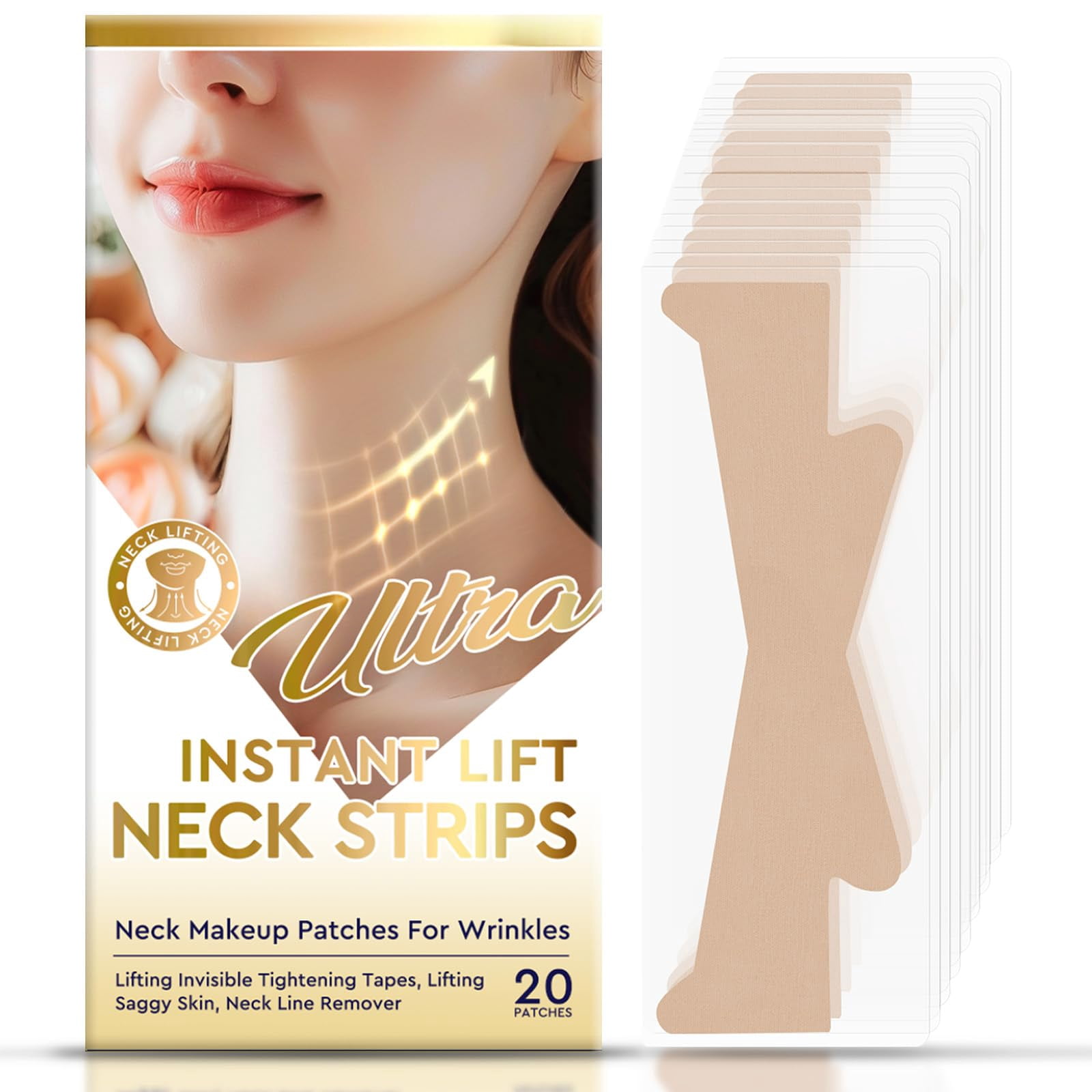 Topkech Neck Wrinkle Patches, IFF17 High Elastic Neck Lifting Invisible ...