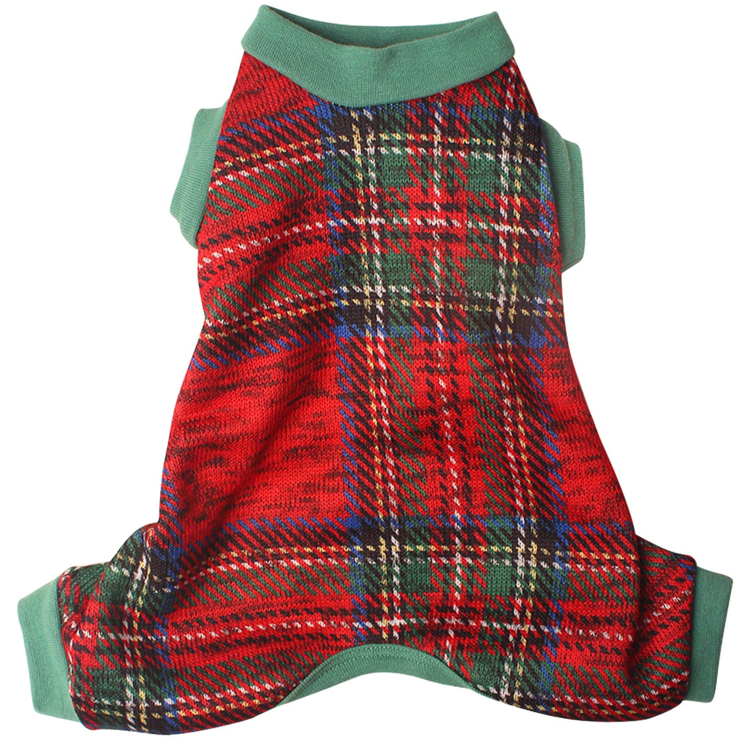 Topkins Red Plaid Dog Pajamas, Soft Dog Fleece Pajamas, Warm Dog Pjs ...