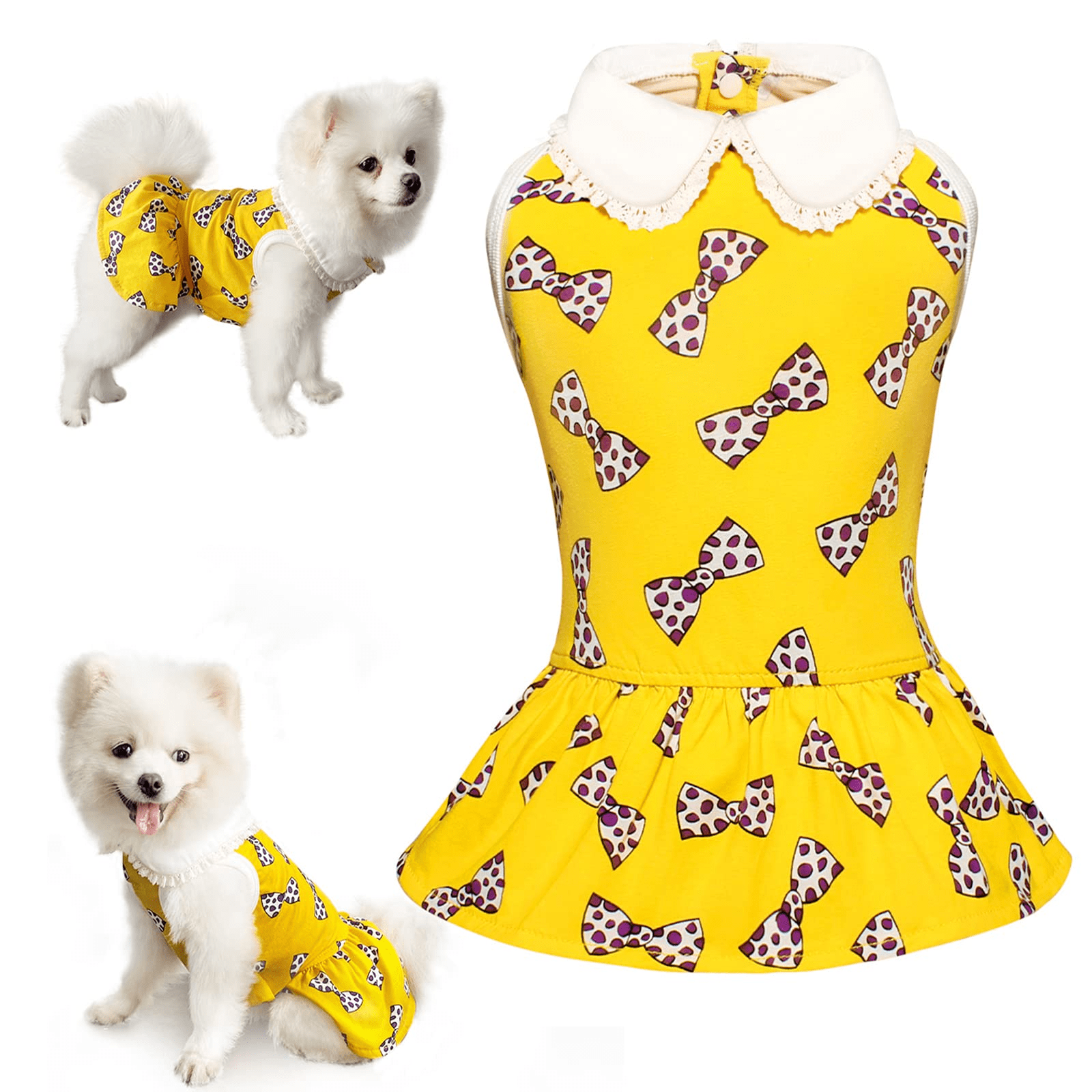 Topkins Valentine's Day Dog Dress for Small Dogs Girl, Cotton Puppy ...