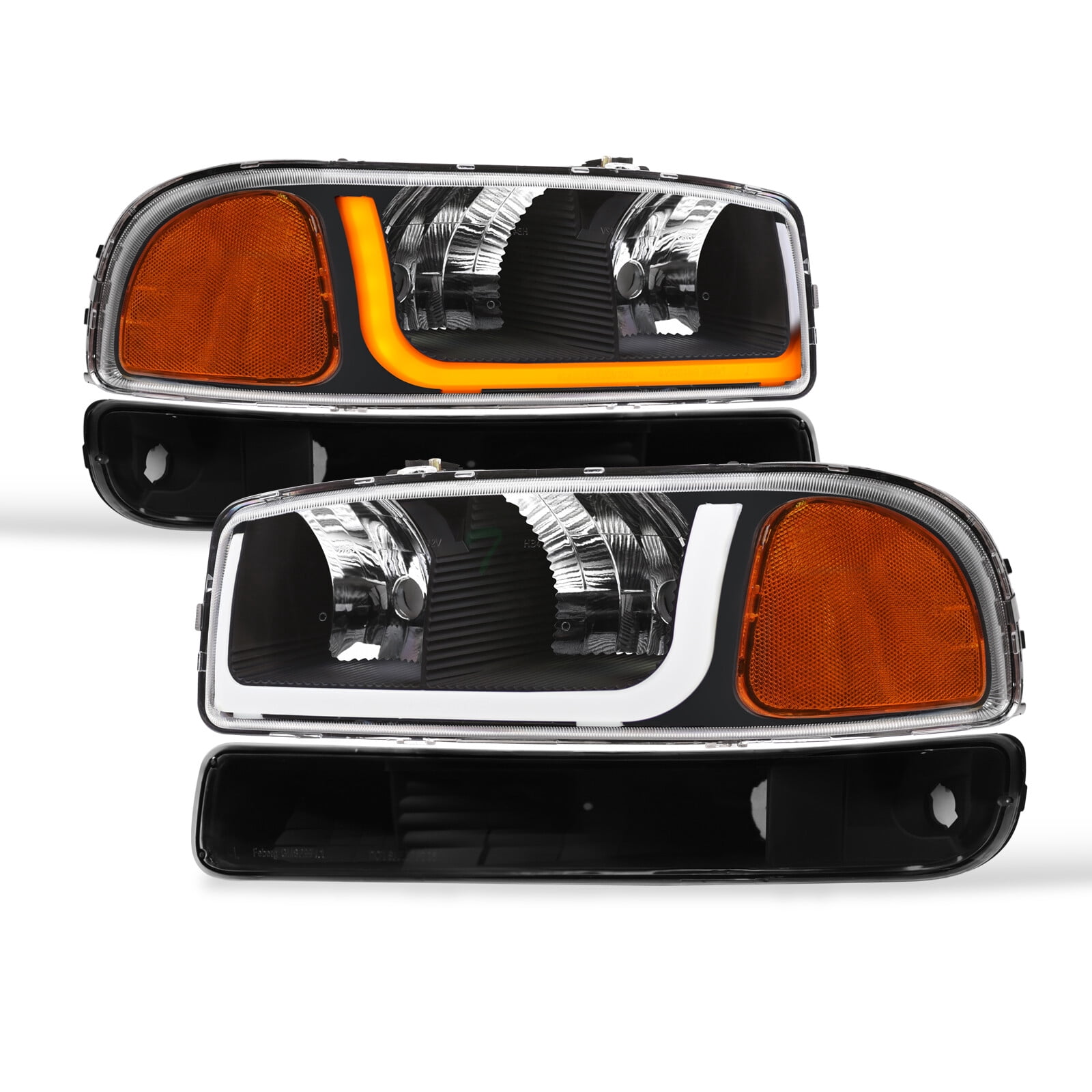 Topline For 99-07 Sierra Switchback Sequential LED Strip Headlights ...