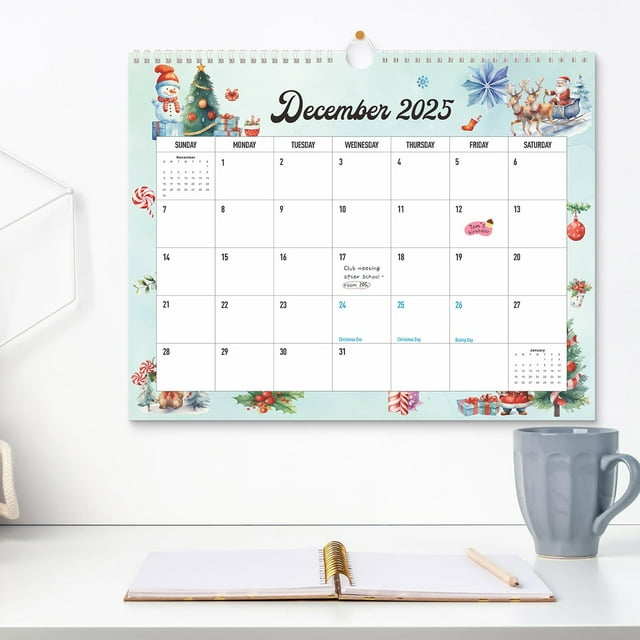 Topliu 2025 Wall Calendar,YO Coil Wall Hanging Style,Desktop Schedule ...