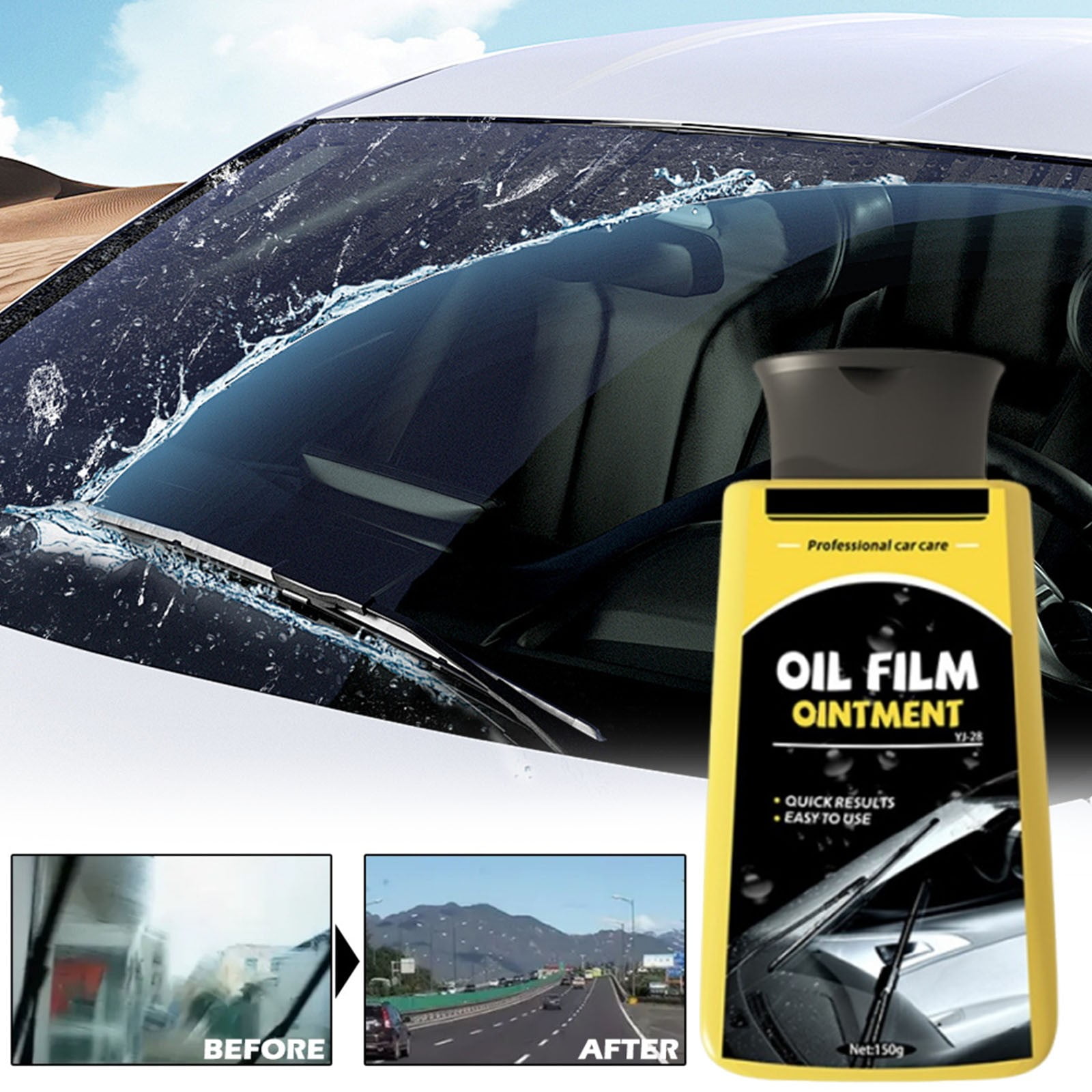 Topliu Car Oil Film Cream,Windshield Removal Cream,Strong Cleaning Milk ...