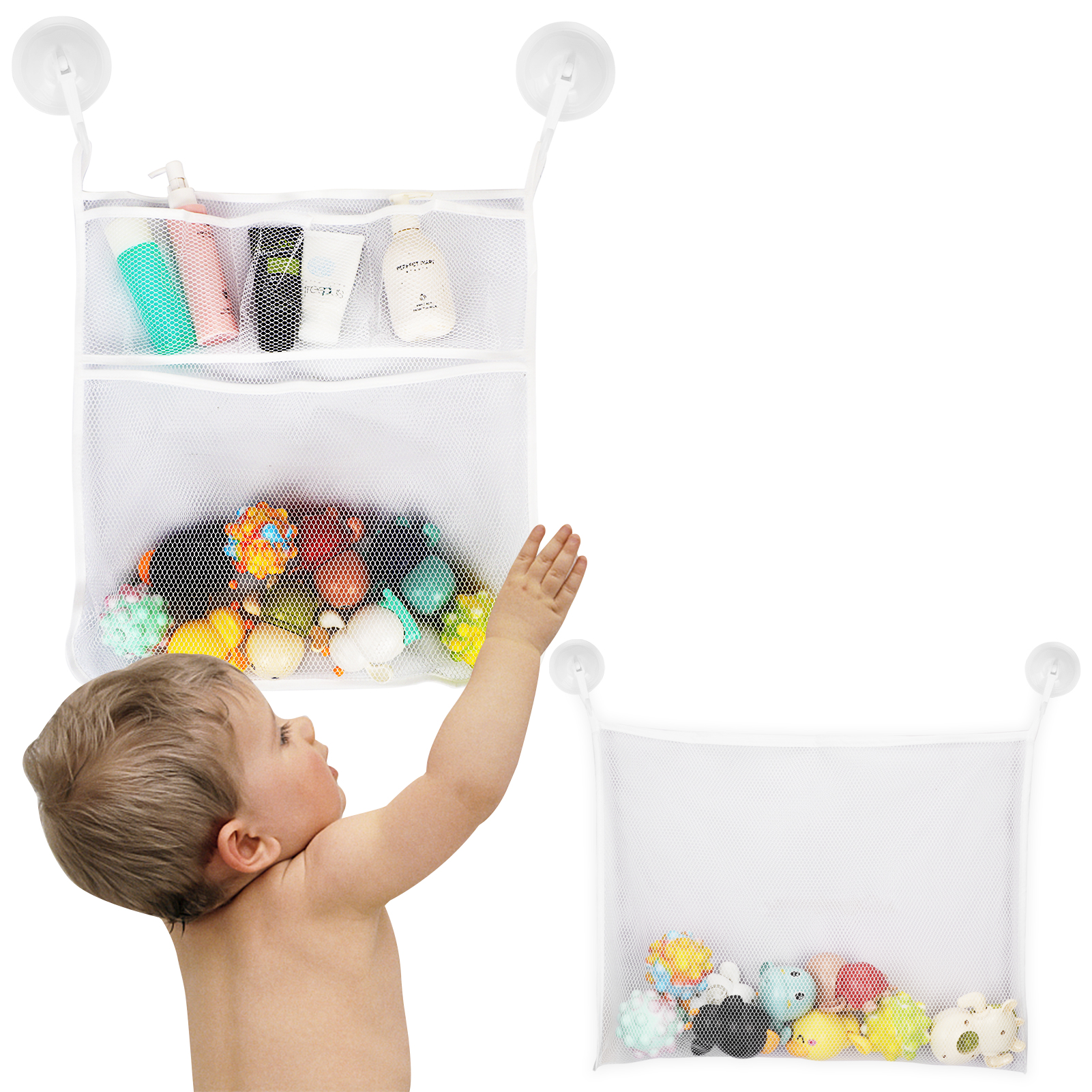 Durable Bath Toy Storage, Mesh Bath Toy Holder Bathtub Toy Organizer ...