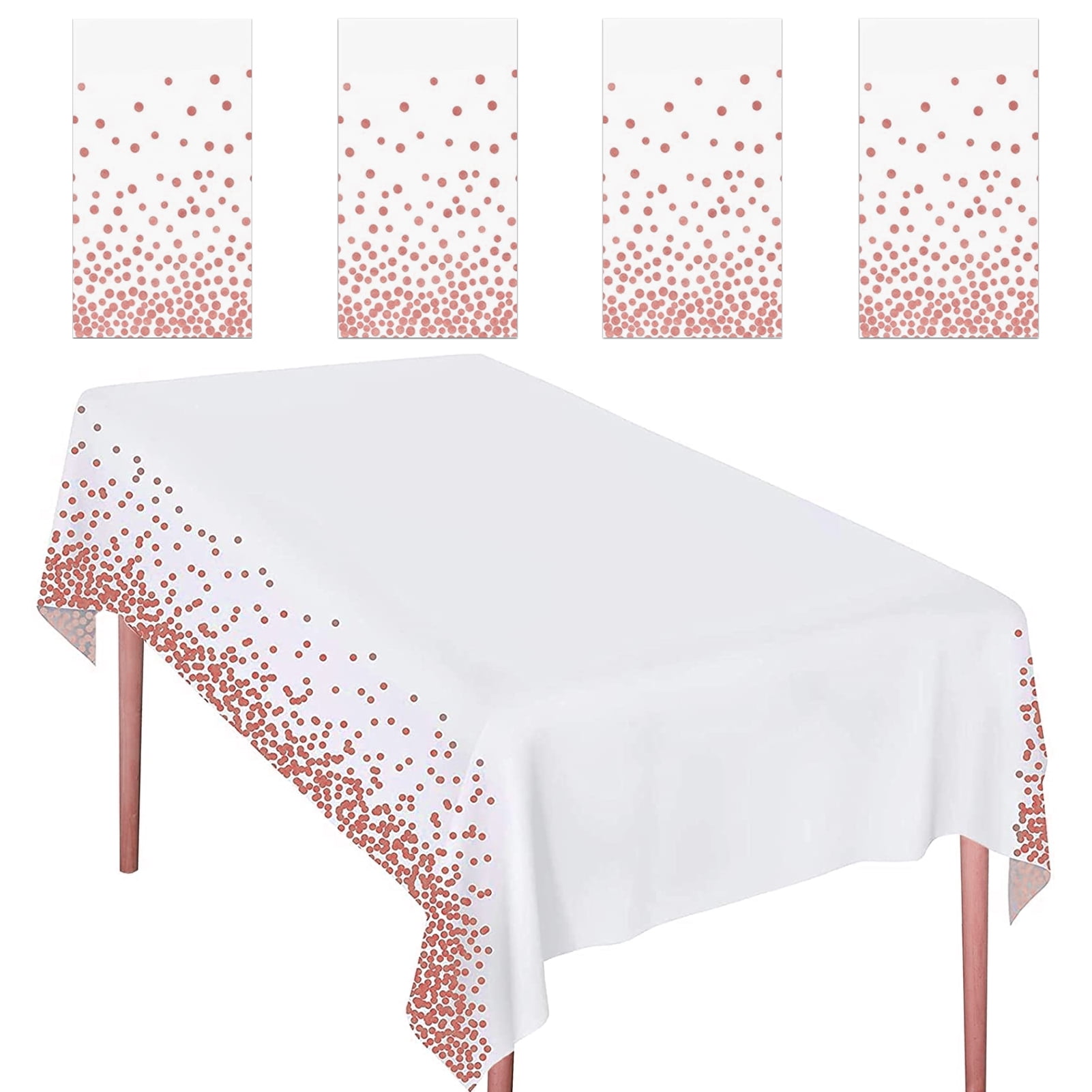 Toplive 4-Pack 54”x108” Disposable Plastic Tablecloths for Parties ...