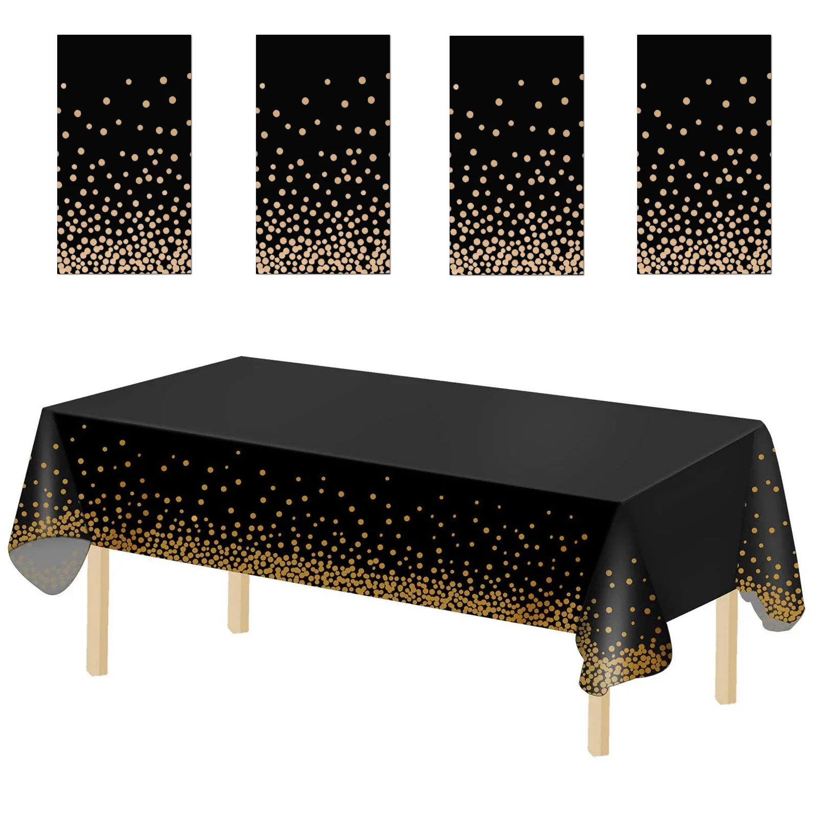 Toplive 4 Pack 54”x108” Plastic Tablecloth, Rectangle for Parties ...