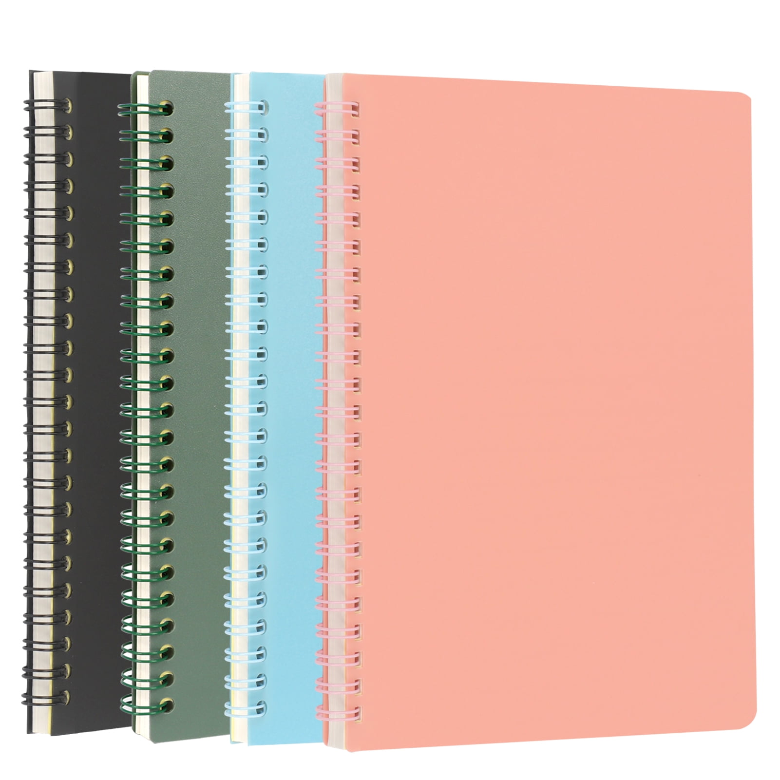 Toplive A5 4-Pack Hardcover Spiral Notebook, Ruled Journal, 160 Pages ...