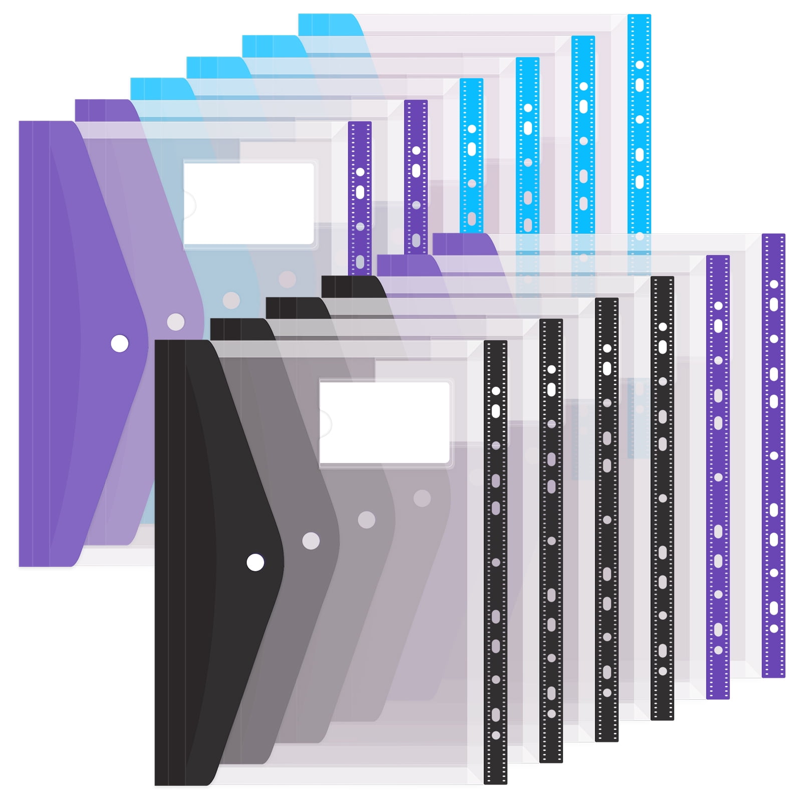 Toplive Binder Pockets, 3.00'' x 2.00'', Clear, 12 Pack - Walmart.com