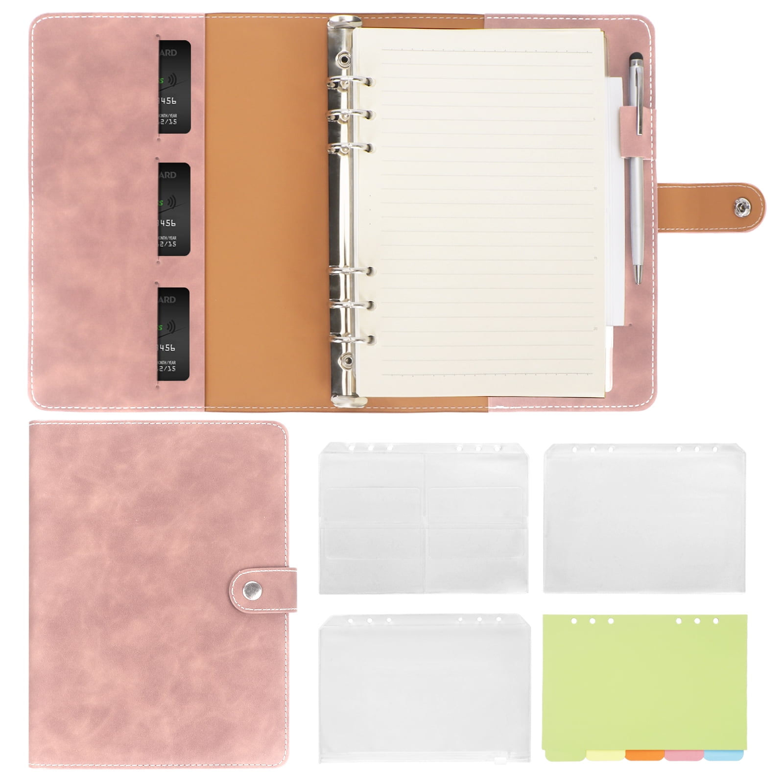 Toplive Leather A5 Organizer Journal Notebook with 6 Ring Binder ...