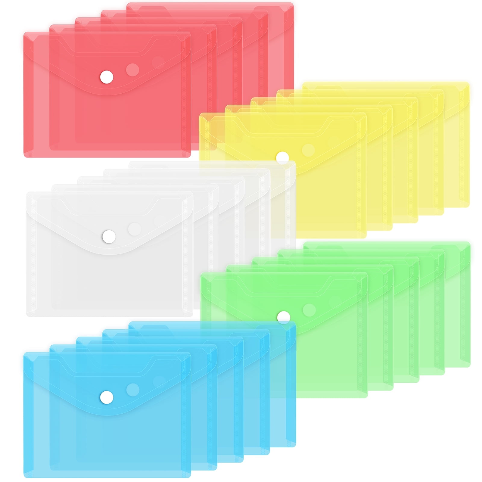 Toplive Plastic Envelopes 20 Pack Clear Poly Envelopes File Folders ...