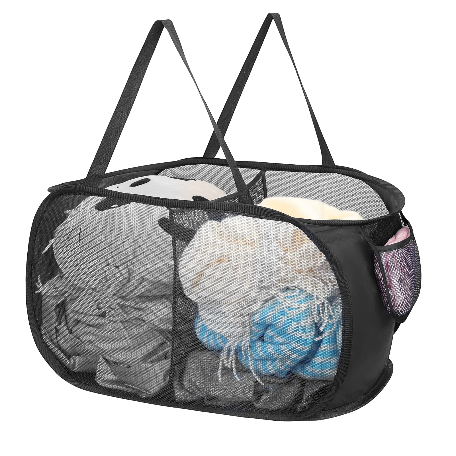 Toplive Pop Up Laundry Hamper Mesh Laundry Basket, Collapsible Popup ...