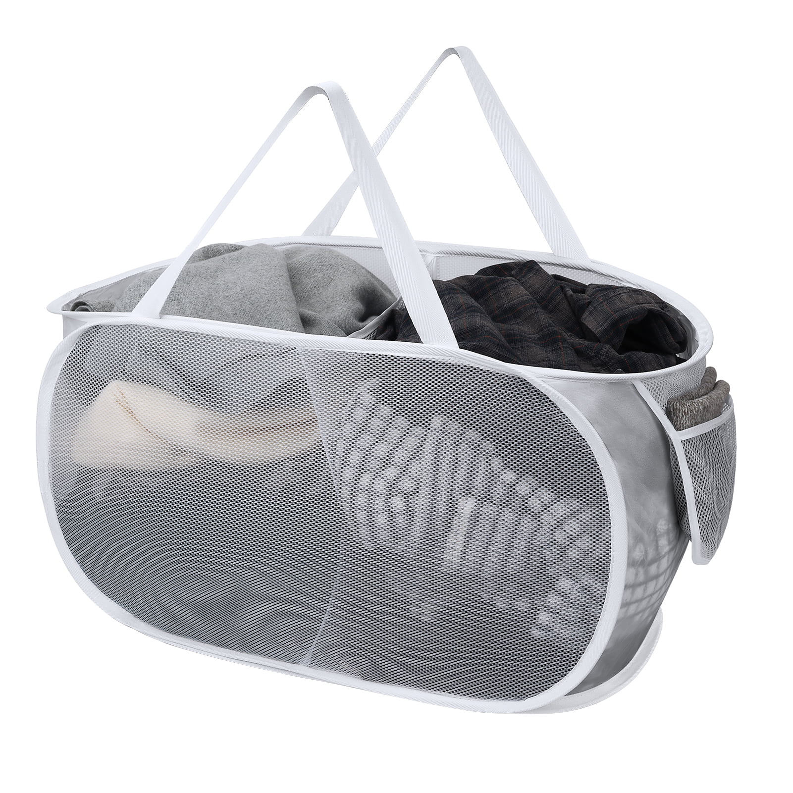 Toplive Pop Up Laundry Hamper Mesh Laundry Basket, Collapsible Popup ...