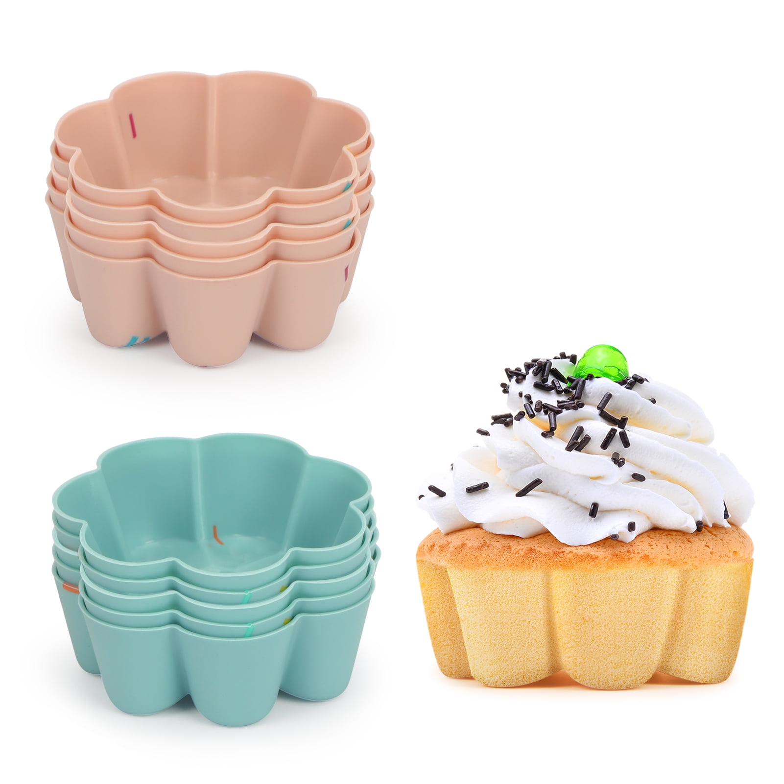 Toplive Silicone Cupcake Baking Cups 10 Pack Silicone Baking Cups ...