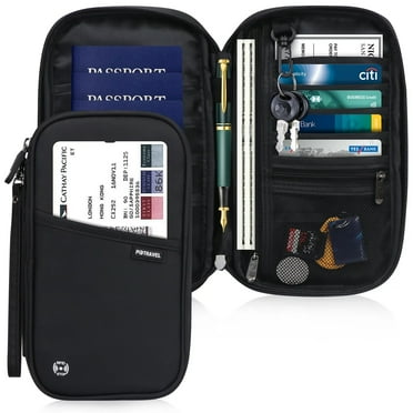 Brookstone Travel Wallet - RFID-Blocking Travel Case Document Organizer ...