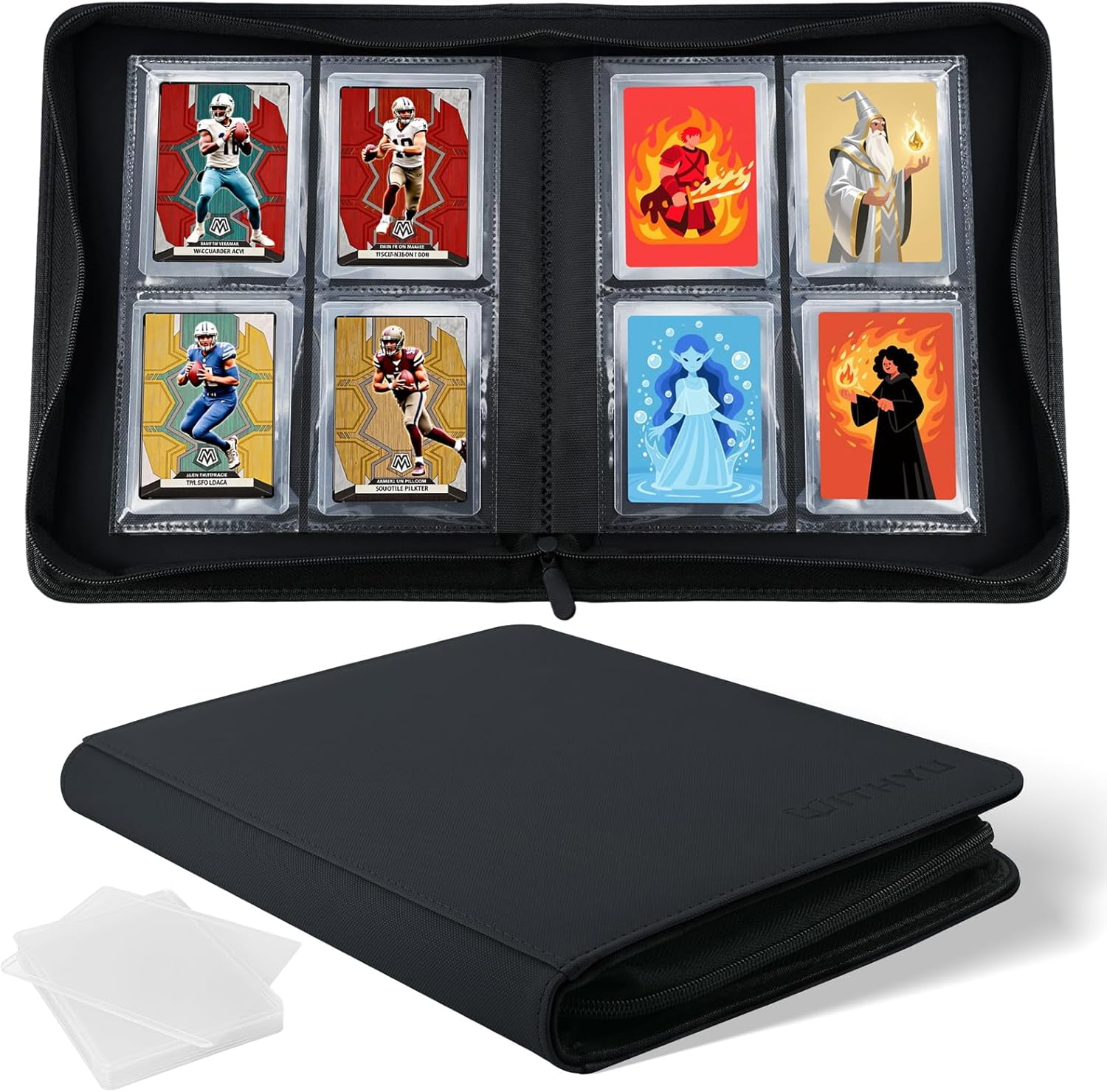 Toploader Binder 4 Pocket for 3"x4" Rigid Cards, Holds 160 Pockets with ...