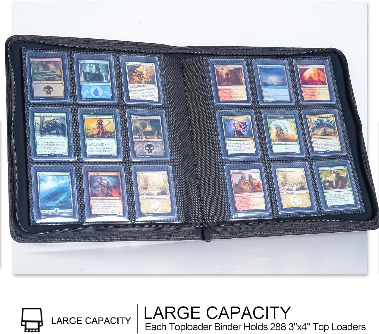 Toploader Binder, Holds 288 Toploaders - 9 Pocket Top Loader Binder For ...